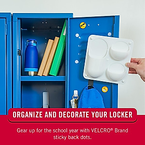 VELCRO Brand Dots with Adhesive | Sticky Back Round Hook and Loop Circles | 5/8in, 80 Pack | Arts and Crafts, School Projects, 95215W, White