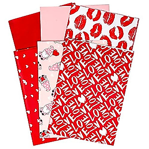 MAYPLUSS Wrapping Tissue Paper - 90 Sheets - Valentines Day Design - 13.7 inch X 19.7 inch Per Sheet