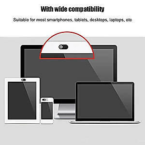 Zopsc Webcam Cover 3pcs Ultra Thin Metal Lens Cap Protection Cover Anti-Hacker Protection Privacy Security Suitable for Smartphones Tablets Desktops Laptops(Silver Black Pink Color)