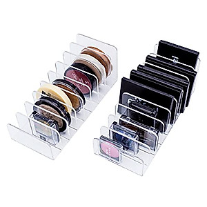 Brookstone, 2 Pack Pallet Holder Makeup Organizer for Vanity, Fits up to 9 Accessories on Each Organizer, Versatile Storage Solution, Cosmetic Display Case for Palette