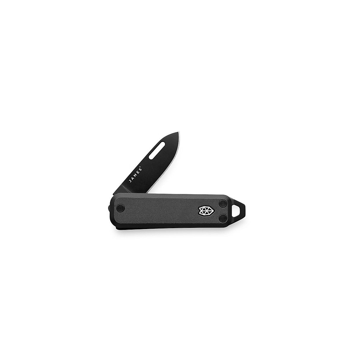 JAMES° The Elko Folding Utility Knife minimal EDC Featuring a Compact 1.7" Black Stainless Steel Blade, Pry Bar and Flat-Head Screwdriver, Black Grip