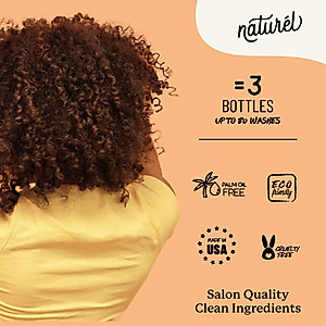 Naturel Relax Moisturizing Shampoo and Conditioner Set with Argan Oil and Colloidal Oatmeal for Curly, Wavy, Dry, or Frizzy Hair - Vegan, Made in USA