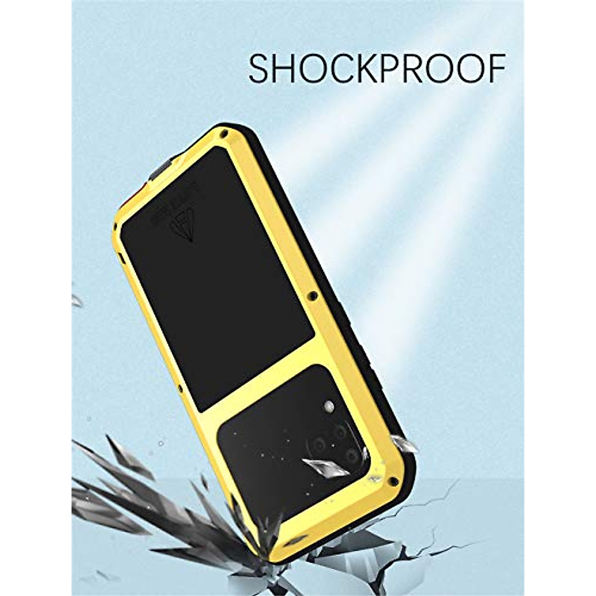 LOVE MEI for Huawei P40 Lite Case, Aluminum Metal Gorilla Glass Waterproof Shockproof Military Heavy Duty Sturdy Protector Cover Hard Case for Huawei P40 Lite (P40 Lite, Black)