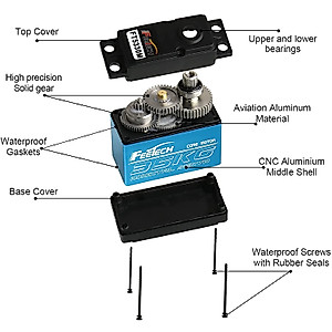35KG High Torque Coreless Motor Servo Waterproof Metal Gear Digital and Stainless Steel Gear Servo with 25T Servo Arm for Robotic DIY,RC Car Angle 180 FT5330M