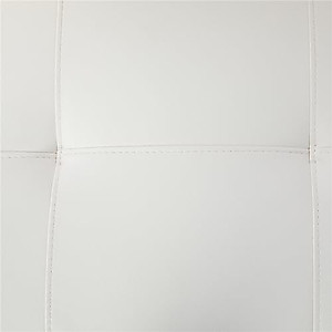 NOTOP 3-Piece Faux Leather L-Shaped Sectional Sofas, Button Tufted Upholstered Couch Set with Left Chaise Longue and Storage Ottoman, for Living Room, Home, Office, White-Black