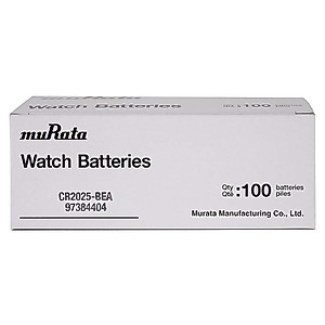 Murata CR2025 Battery DL2025 ECR2025 3V Lithium Coin Cell (100 Batteries)