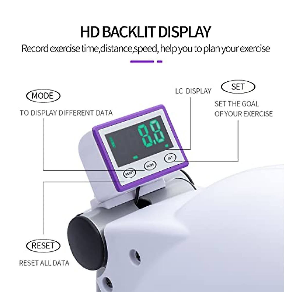 INSGYM Sitting Mini Exercise Bike - Recumbent Exercise Bikes for Home Steppers Exercise for Seniors While Sitting Under Desk Bike Exercise Equipment Hands Bike Pedal Exerciser IPE210 (Purple/White)