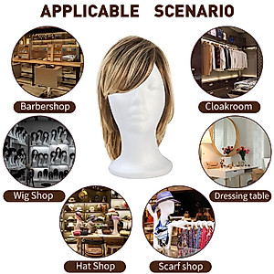 BALABALA 3 Pcs Foam Wig Head, Female Styrofoam Mannequin Hairpieces Stand Holder Cosmetics Model Head Wig Display for Style, Model, Display Hair, Hats, Hairpieces, Mask , Salon and Travel