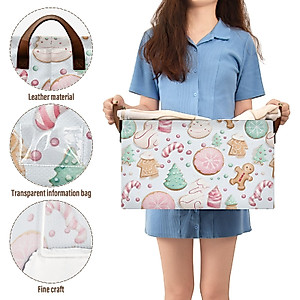 RunningBear Pink Green Christmas Cookie Gingerbread Large Storage Bins Storage Basket for Shelves Closet Shelf Organizer with Handles for Toys Clothes