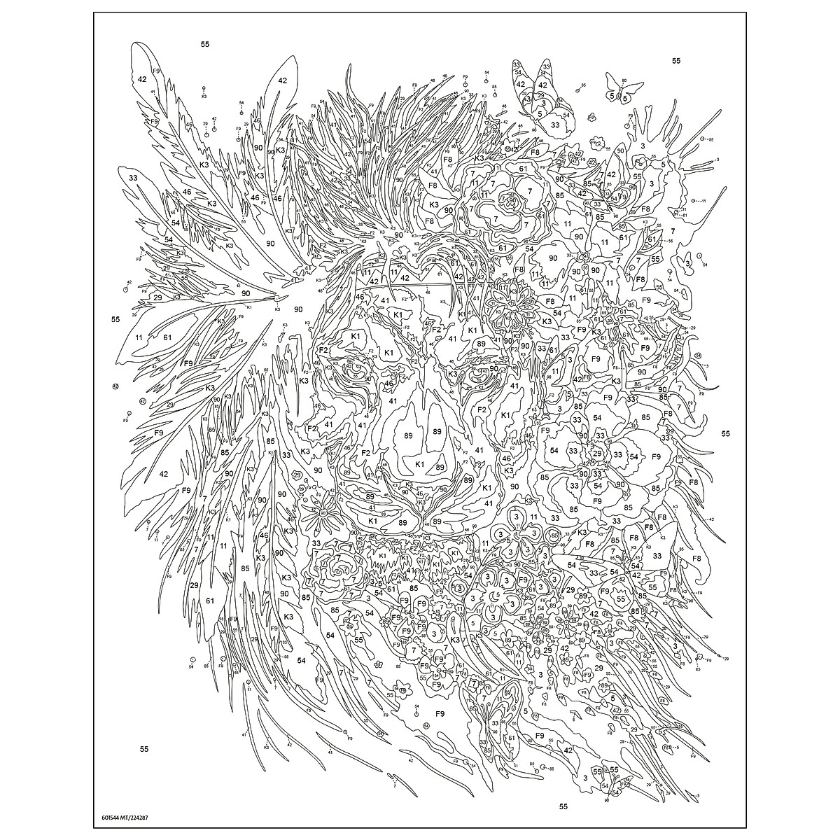 Ravensburger CreArt Boho Lion Paint by Numbers Kit for Adults - Painting Arts and Crafts for Ages 12 and Up