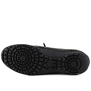 Womens Casual Comfortable Genuine Leather Lightweight Performance Spikeless Breathable Waterproof Cushion Support Laceup Golf Shoe Black Soft Patent 7.5