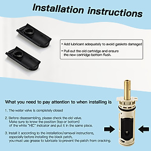 1222 Replacement Cartridge Compatible with Moen 1222 1222b Faucet Cartridge, Tub Shower Cartridge Replacement Part, Durable Brass & Plastic