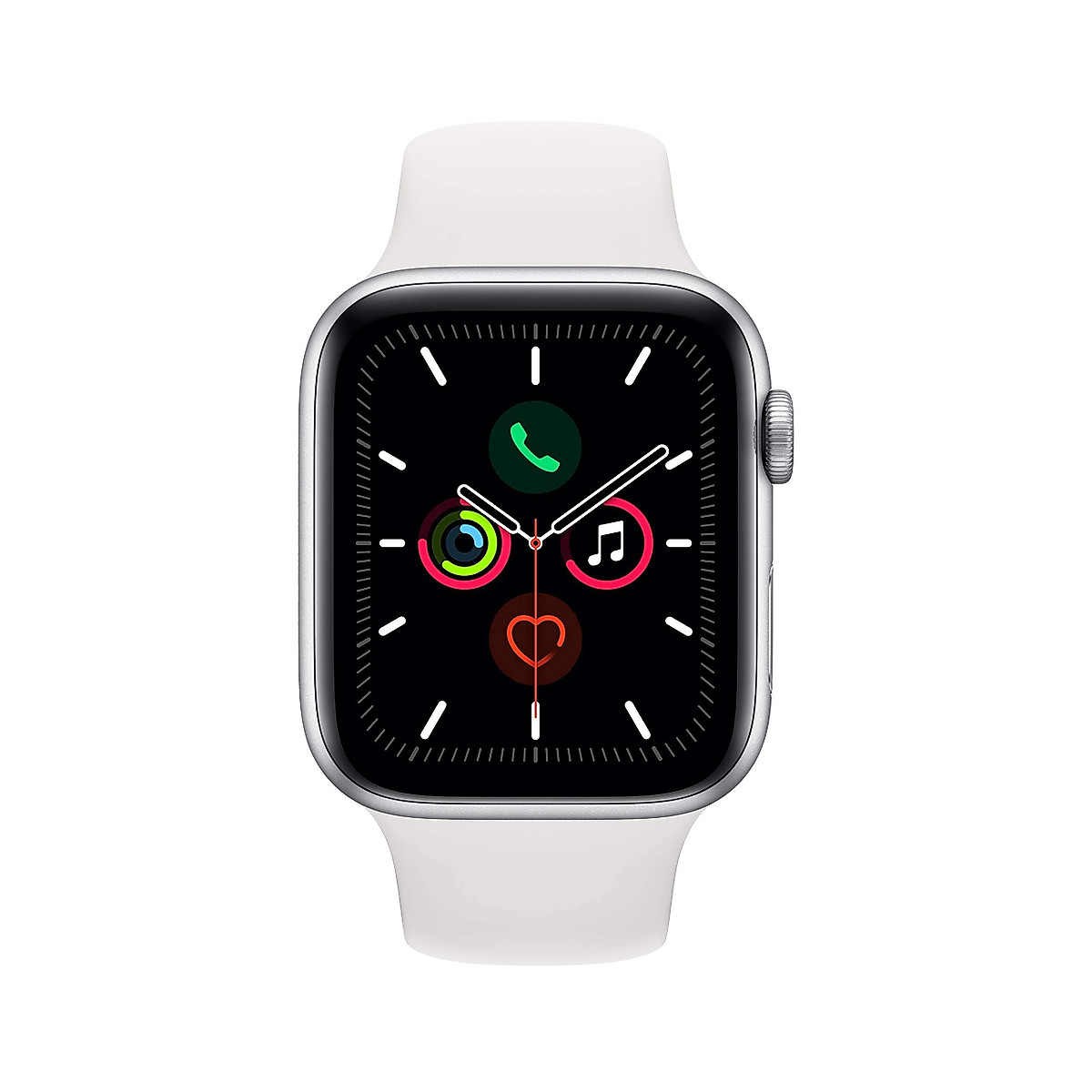 Apple Watch Series 5 (GPS, 40MM) - Silver Aluminum Case with White Sport Band (Renewed)