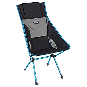 Helinox Sunset Chair Lightweight, High-Back, Compact, Collapsible Camping Chair, Black, with Pockets