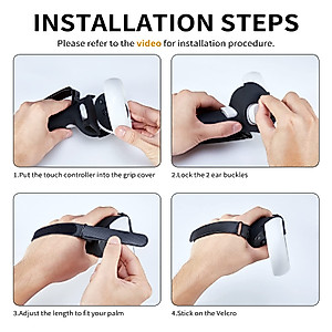 Butifacion Controller Grip Cover Accessories Compatible with Oculus Quest 2, Silicone Grips Protector with Knuckle Straps