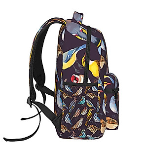 Qurdtt Funny Bird Pattern Backpack Big Capacity Backpack Lightweight Casual Travel Laptop Daypack for Men Women