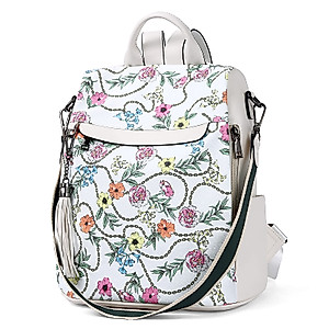 Telena Backpack Purse for Women, PU Leather Anti Theft Travel Purse Shoulder Bags with Tassel