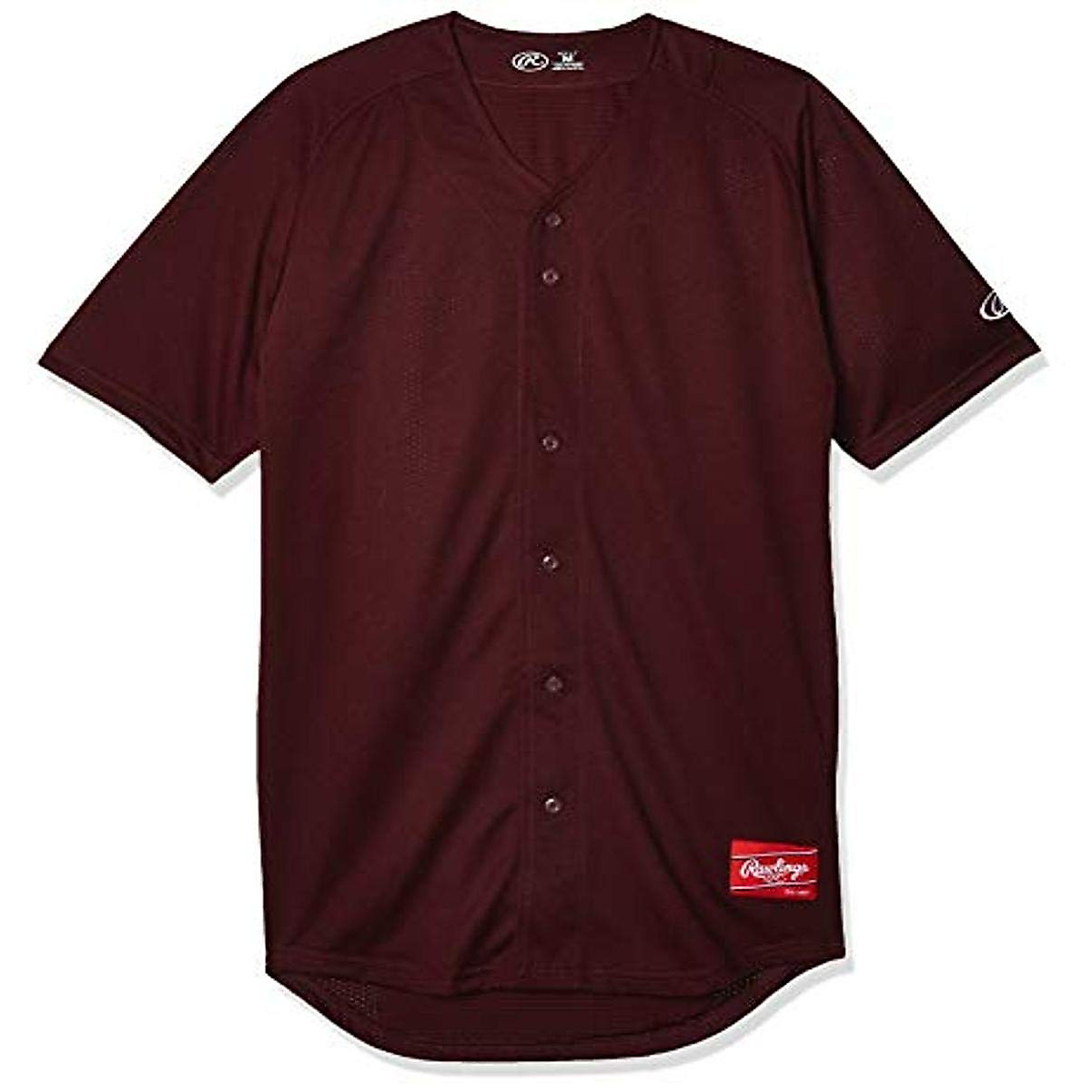Rawlings Men's Full Button RBJ167 Jersey , Maroon, Large