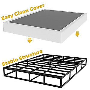 YORMDMO 9 Inch Queen Box Spring, High Profile Queen Size Box Spring Only, Sturdy Metal Frame Mattress Foundtion, Easy Assembly, Noise-Free