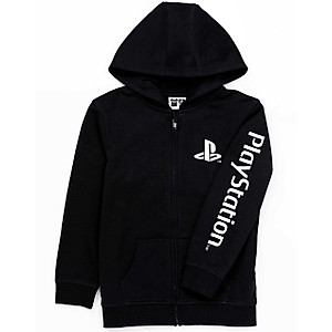 Playstation Kids Hoodie Zip Up Boys Games Logo Black Jumper Jacket 5-6 Years