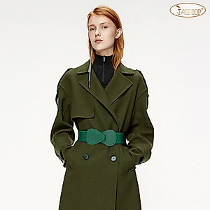 JASGOOD Women Stretchy Belt for Dresses Vintage Elastic Wide Waist Belt, Halloween Cosplay Belt, A-Green