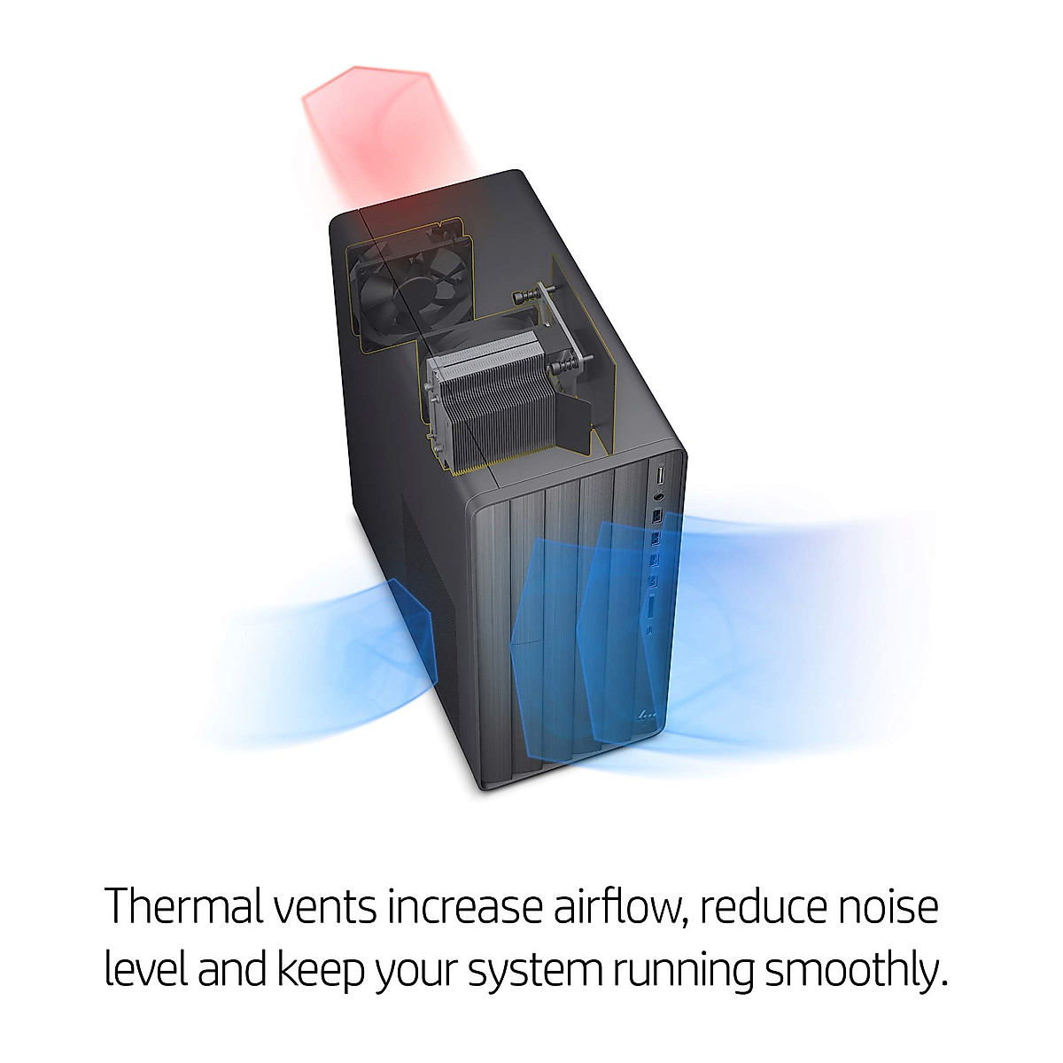 HP ENVY Desktop Computer, Intel Core i7-9700, 16GB RAM, 1TB Hard Drive, 512 GB SSD, Windows 10 (TE01-0020, Black)