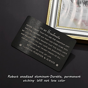 Engraved Wallet Love Note,Metal Wallet Card Gift for Men,Anniversary Gifts for Him,10th Anniversary Gift,Gift for Wife,Boyfriend Gift,Anniversary Cards for Husband,Birthday Gifts for Men