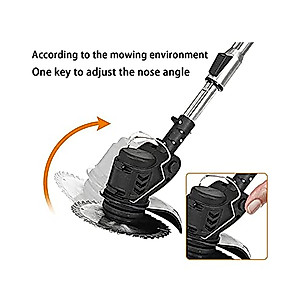 Electric String Trimmer Weed Wacker Lawn Edger with 2 Li-Ion Battery 1 Charger and 16 Cutting Blades for Lawn Yard Garden Bush Trimming & Pruning