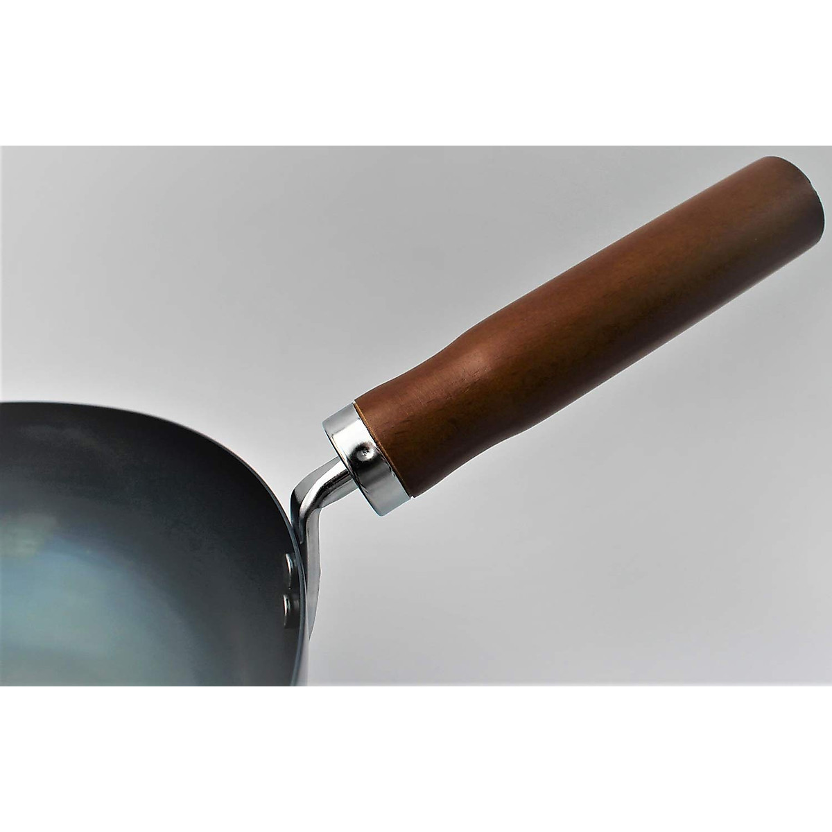 Fujita Metal Iron Wok, Wood Handle, Dedicated Artisans, Black (11.8 inch/30 cm)