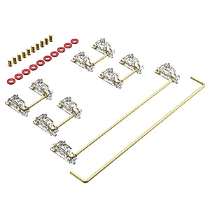 DUROCK Stabilizer V3, Screw in Stabilizers with 2u 6.25u 7u Wires, PCB Mount Keyboard Stabilizers for Mechanical Keyboards (V3 Clear 80% Kit)