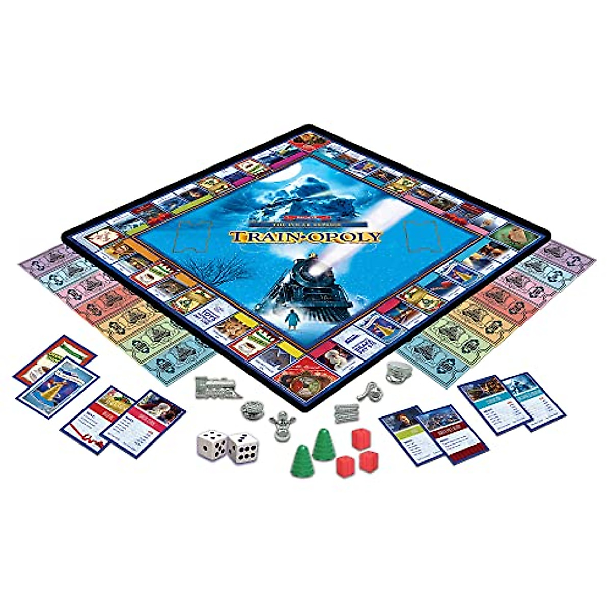MasterPieces Opoly Board Games - The Polar Express Train Opoly - Officially Licensed Board Games for Adults, Kids, & Family
