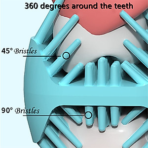 Land cast U-Shaped Toothbrush for Kids, Manual Training Tooth Brush Food Grade Soft Silicone Brush Head Baby Massage Toothbrush All-Round Cleaning (Pink)