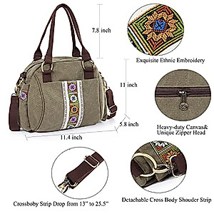 Women Canvas Top-Handle Handbag, Vintage Heavy-duty Crossbody Bag Tote Handbag