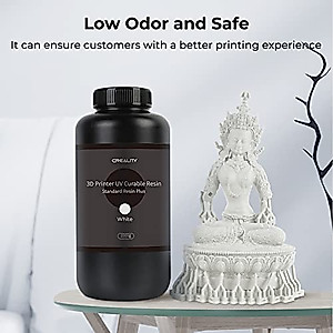 Creality 3D Printer Resin,1KG 405nm UV Curing Resin with High Precision Low Odor Quick Curing Standard Photopolymer Resin for LCD 3D Printers (Clear)