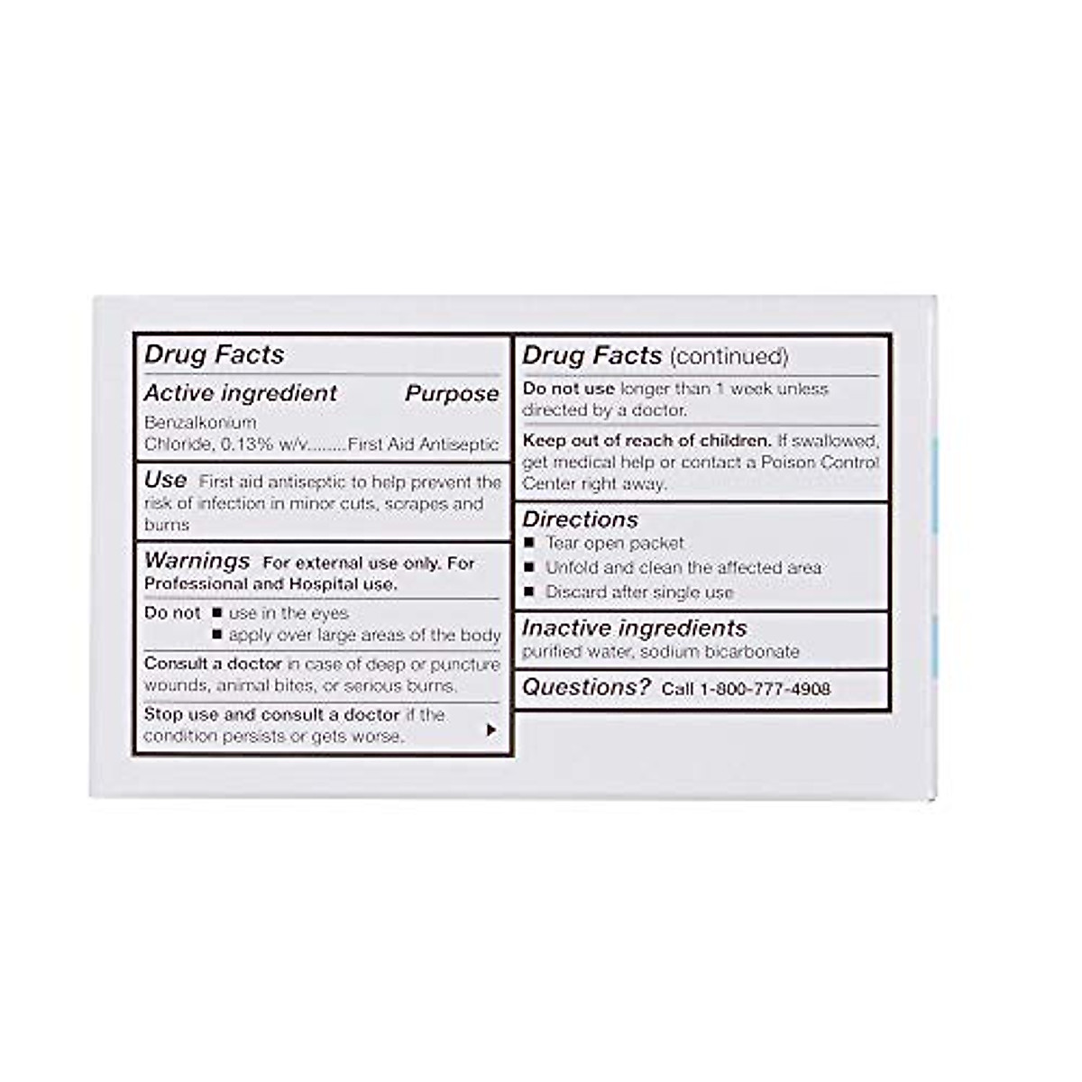 McKesson Benzalkonium Chloride Towelettes, Antiseptic Cleansing, Individual Packet, 100 Wipes, 1 Pack