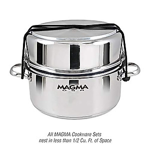 Magma Products, A10-369-2-IND Gourmet Nesting Stainless Steel Induction Saute/Omelette Pan with Ceramica Non-Stick