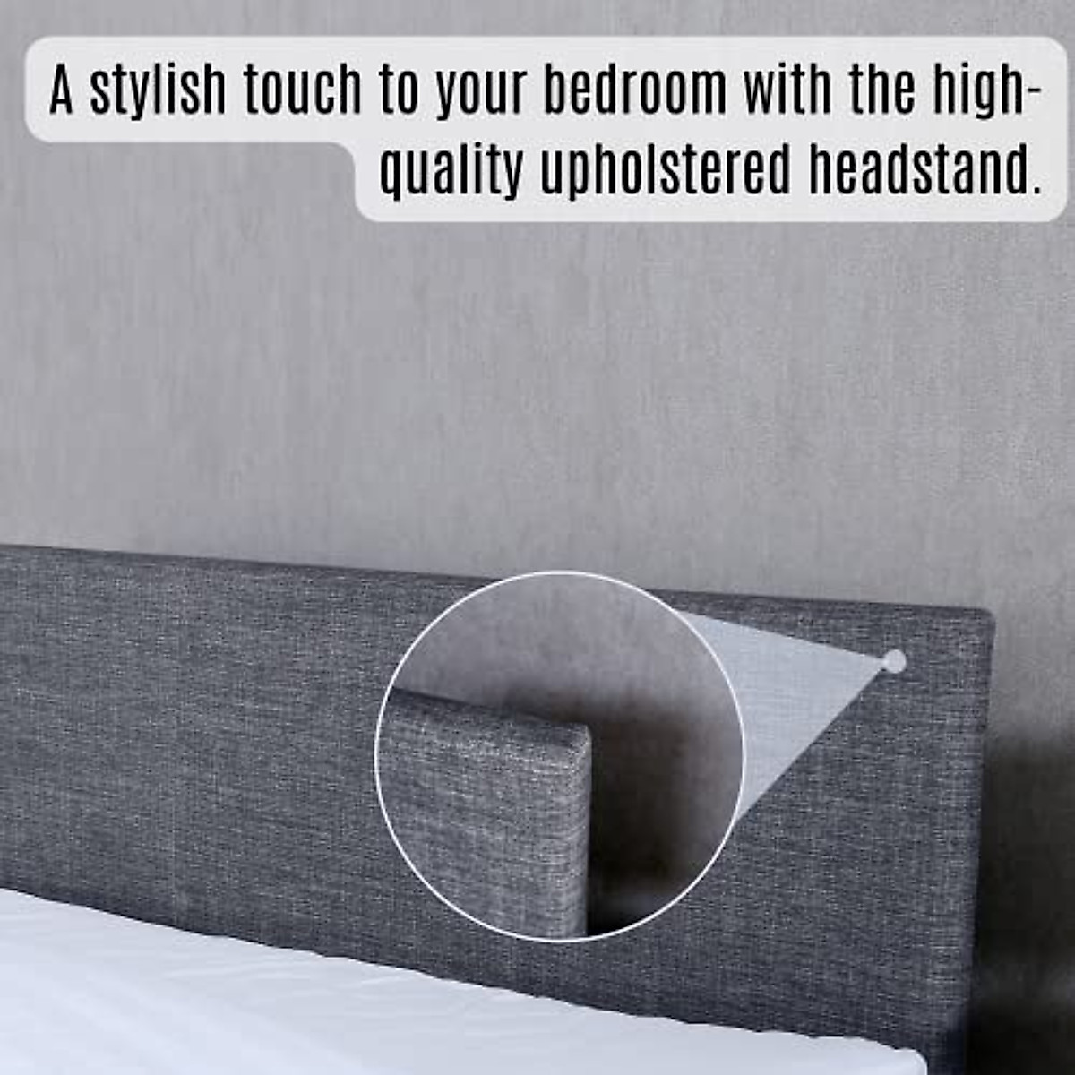 DECOMIL Queen Bed Frame with Headboard | Upholstered Platform Bed Frame, Sturdy Wooden Slats & Metal Frame | Queen Size