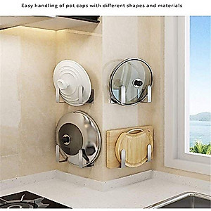 DRNKS Pan Pot Cover Lid Rack Stand,Holds X Lids Spoon Pot Lid Holder Shelf Cover Dispenser Pan Pot Lid Racks Rest Spoon Storage Rack Cooking Kitchen Storage Rack Spoon Rest Pot Cover Stand Rack Shelf