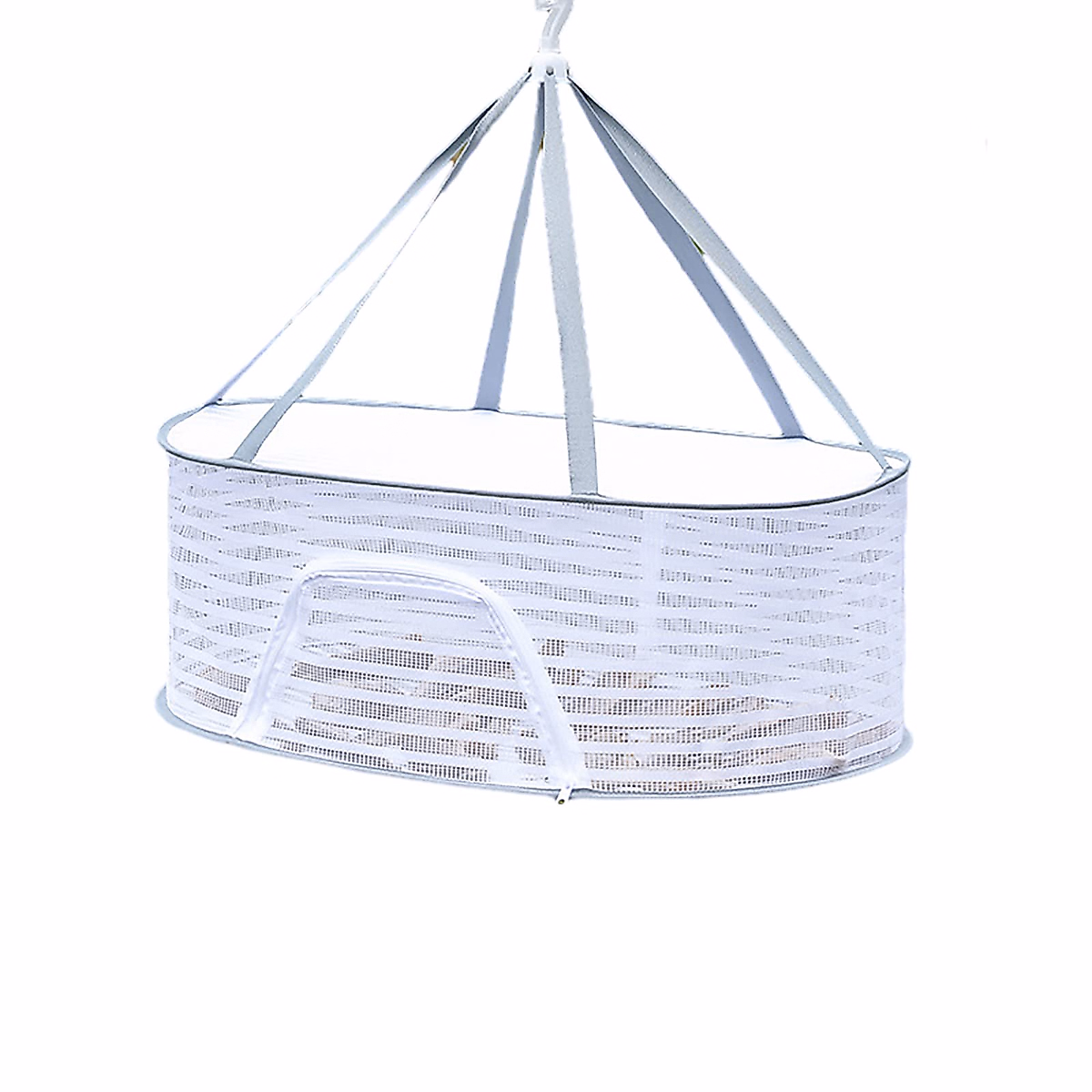 JUOPZKENN Drying Rack,Folding Mesh Clothes Hanging Dryer,Zipper Opening Hanging Drying Fish Net for Shrimp Fish Fruit Vegetables Herbs(Single Layer)