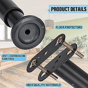 RealPlus 4pcs Adjustable Bed Frame Support Legs, Heavy Duty Metal Bed Center Slat Support Legs with Wider Base (4.7"-7")