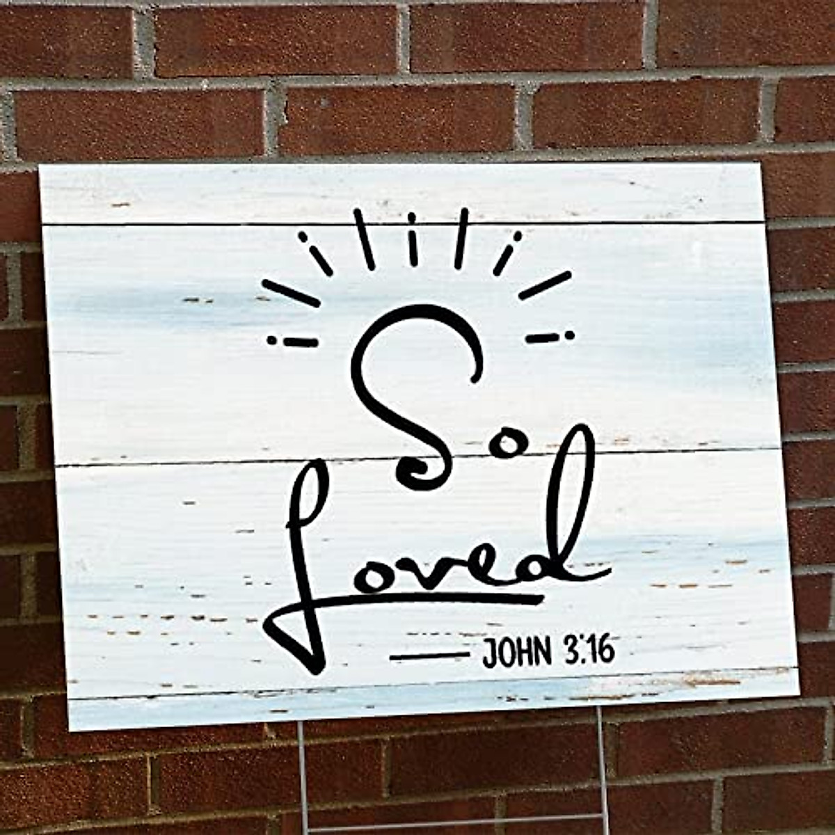 Garden Lawn Sign So Loved Corrugated Yard Sign Housewarming Gift Motivational Quotes for Garage Sales Rent Open House Construction 12"x18"