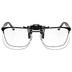 Magna-flip Clip on Flip up Magnifiers, 5.00 Power Converts Distance Glasses and Into Reading and Computer Glasses