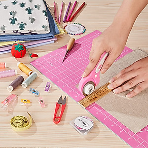 Headley Tools 12 x 18 Inch Self Healing Cutting Mat, Durable Rotary Cutting Mat Double Sided 5-Ply Gridded A3 Cutting Board for Craft, Fabric, Quilting, Sewing, Scrapbooking Project, Pink/Dark purple