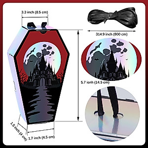 HOMEZZO 16 Pcs Coffin Treat Boxes, Holographic Halloween Vampire Party Supplies,Dracula Bloody Gothic Halloween Candy Boxes for Horror Movie Party Trick or Treat