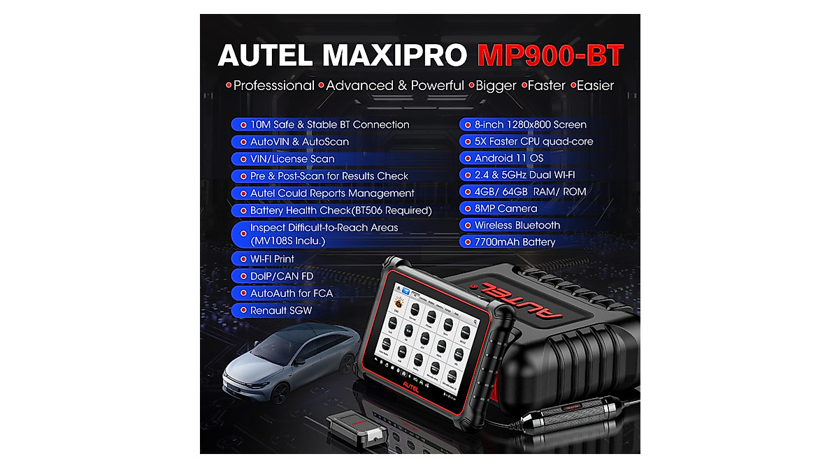 Autel MaxiPRO MP900-BT Scanner w/ $60 MV108S - 2024 DoIP/CAN FD MP900BT, Newer Model of MS906BT ...