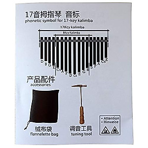 Aiersi Full Pack Armrest Gecko Design Portable 17 key Koa Kalimba instrument Finger Thumb Piano with free bag music songbook tuning hammer stickers（Carefulness）