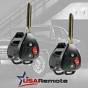 Key Fob Shell fits 2006-2014 Scion Toyota Pontiac Keyless Entry Remote Case & Pad (HYQ12BBY, MOZB41TG, GQ4-29T), Set of 2