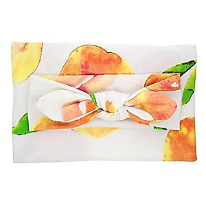 inSowni Receiving Swaddle Blanket Wrap Orange Peach with Bow Headband Set for Unisex Newborns Infants Baby Girl Boy