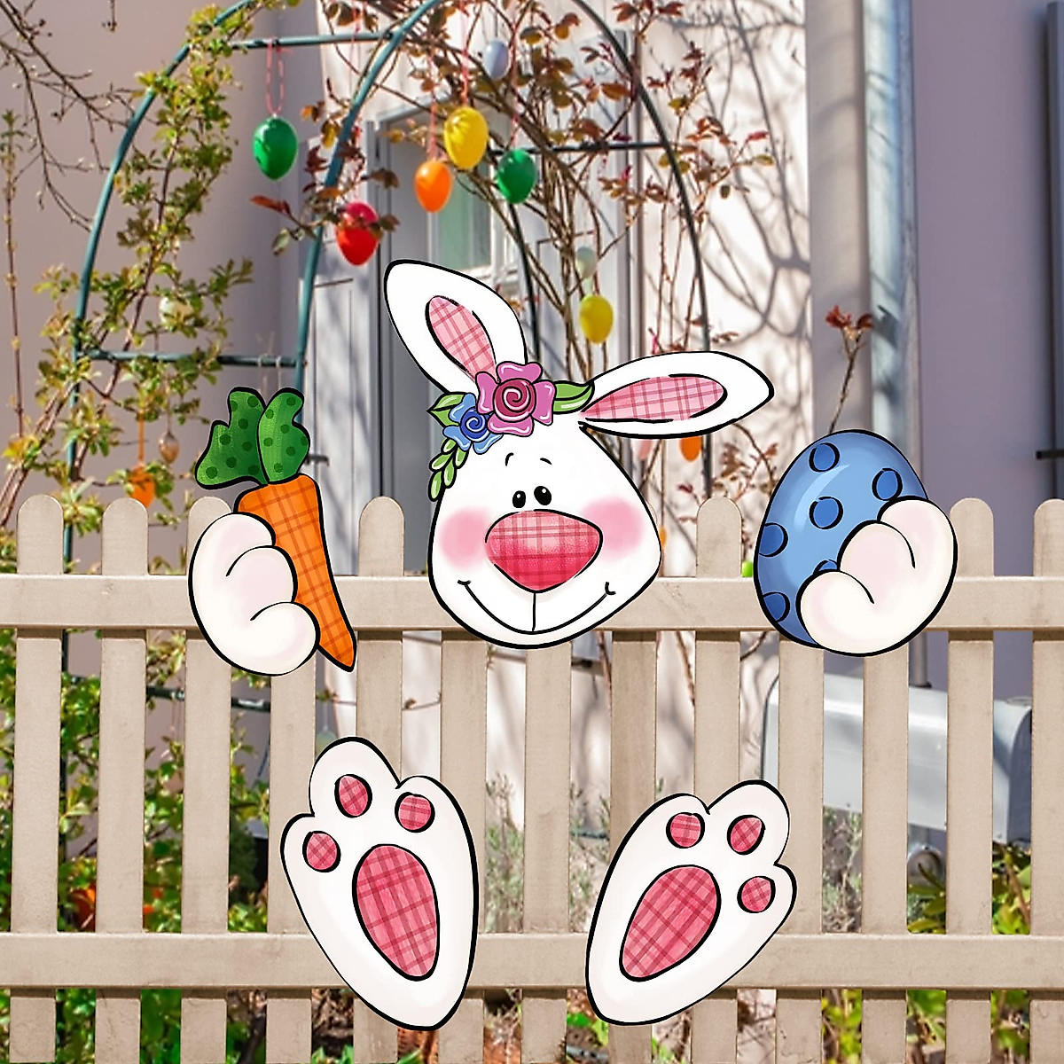 Auirre Easter Bunny Christmas Tree Topper, Rabbit Egg Carrot Decorative Tree Ornaments Decor, Holiday Indoor Home Decorations Party Supplies