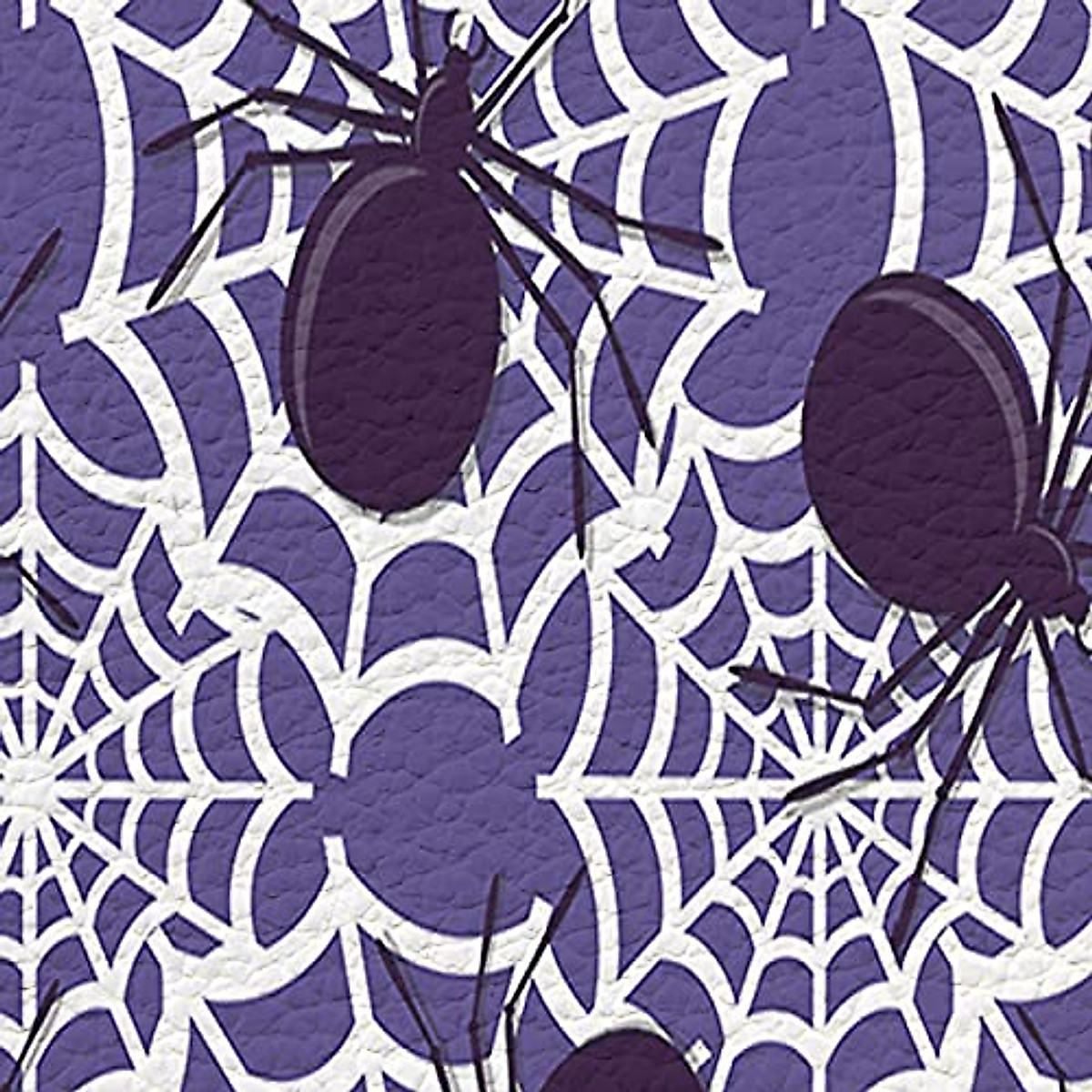 Halloween Horror Crawl Animal Spiders- Cobweb Anti-Fatigue Rugs and Mats Set for Kitchen Floor, 2 Piece PVC Heavy Duty Standing Area Runner Mat Purple White Home Decor Carpet